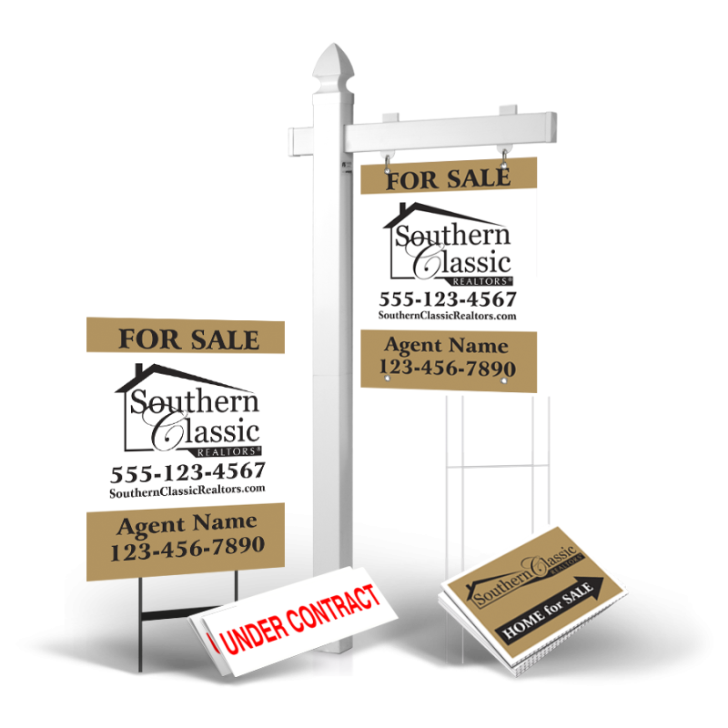 Grand Slam Package Southern Classic Realty: 6' Post, Two-Sided 24"x30 ...