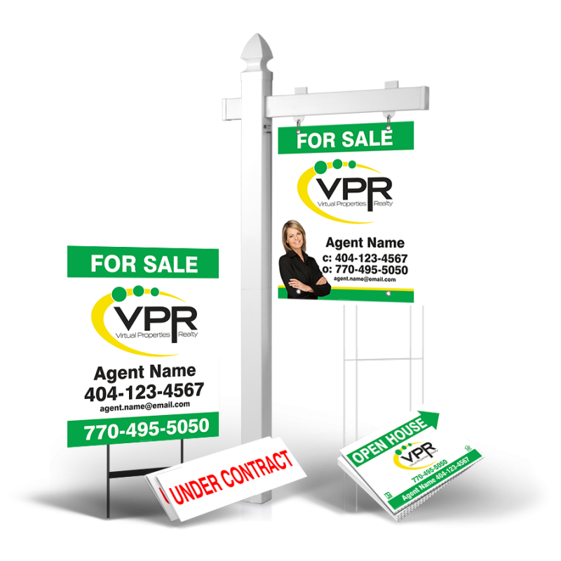 Grand Slam Package Virtual Properties Realty: 6' Post, Two-Sided 24"x30 ...